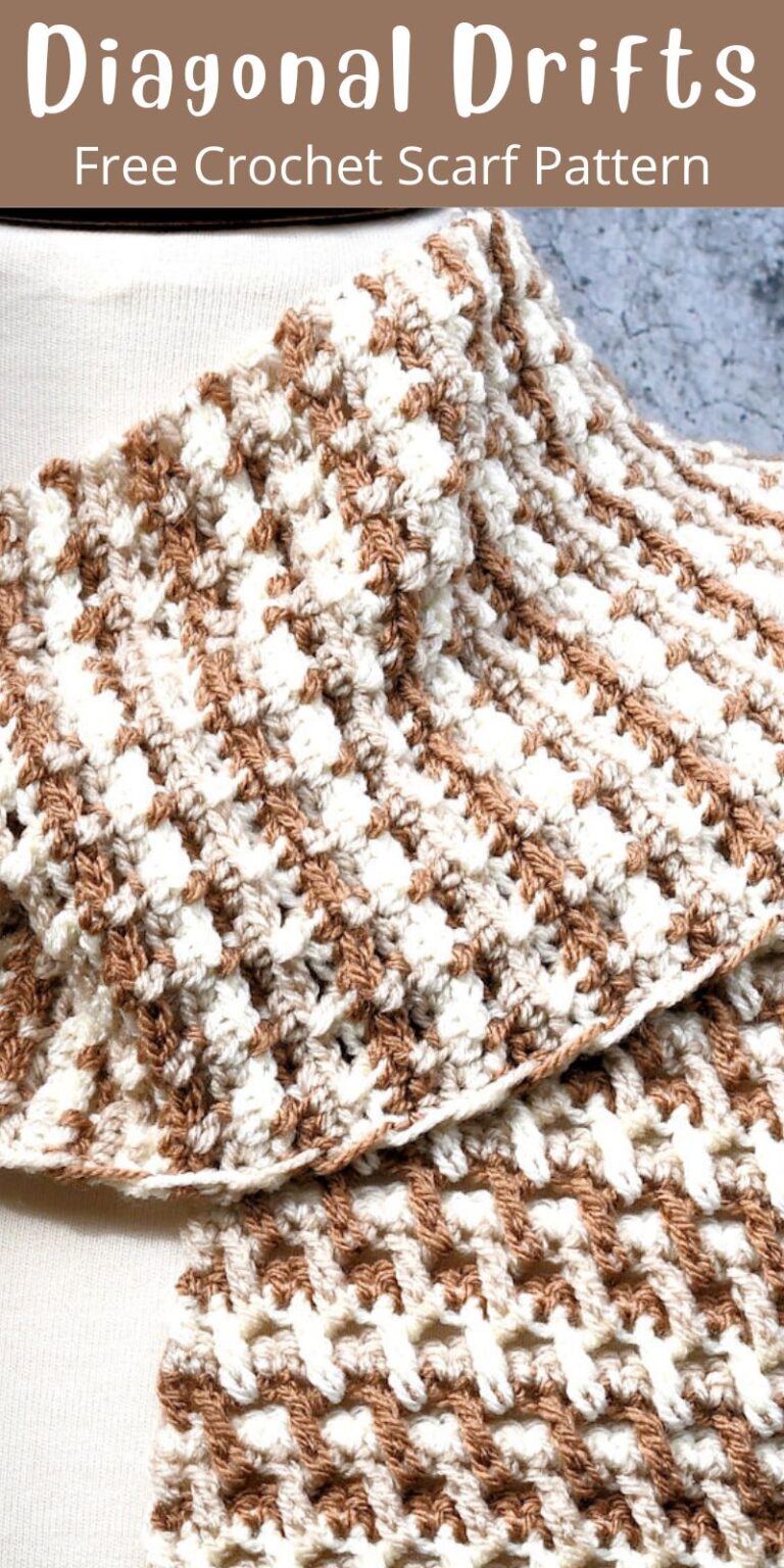 3 Color Crochet Scarf | Diagonal Drifts - Make It Crochet