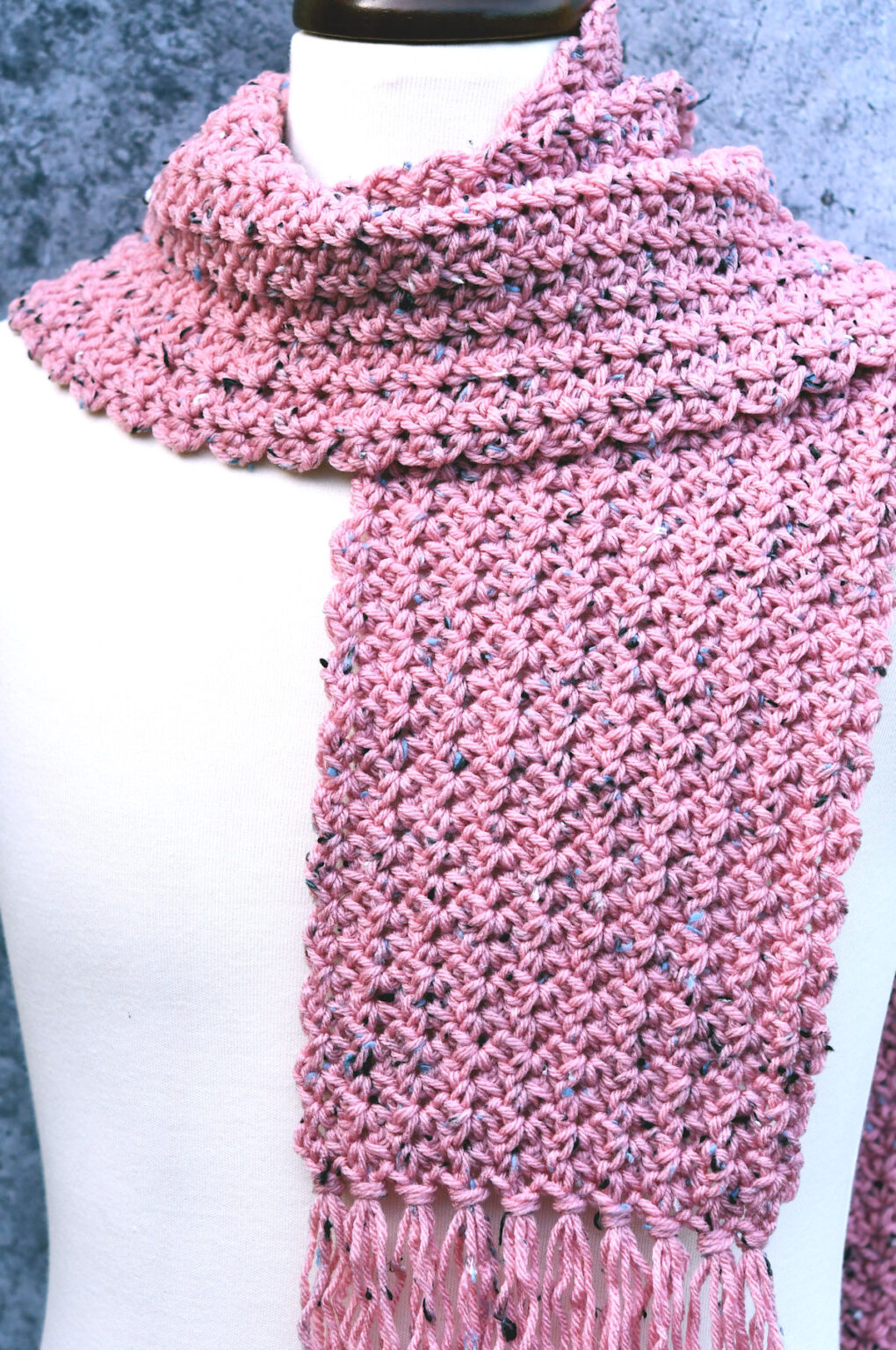 Easy Tweed Crochet Scarf for Beginners Free Crochet Pattern - Make It ...