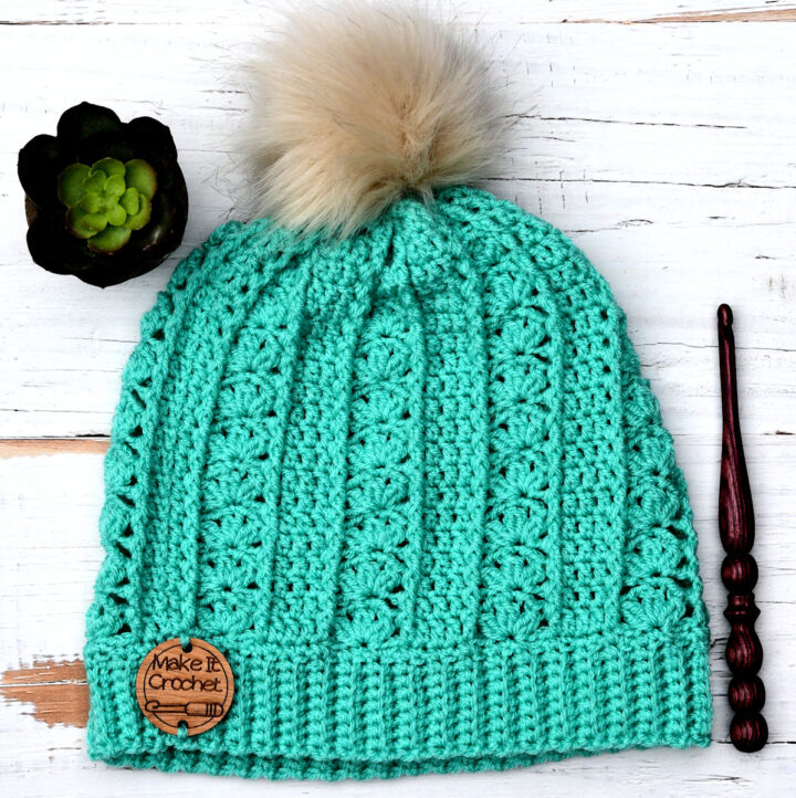 Stacked Shells Free Beanie Crochet Pattern - Make It Crochet