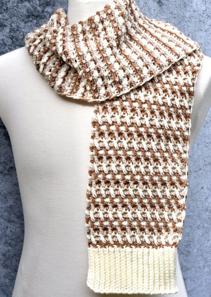 3 Color Crochet Scarf | Diagonal Drifts - Make It Crochet