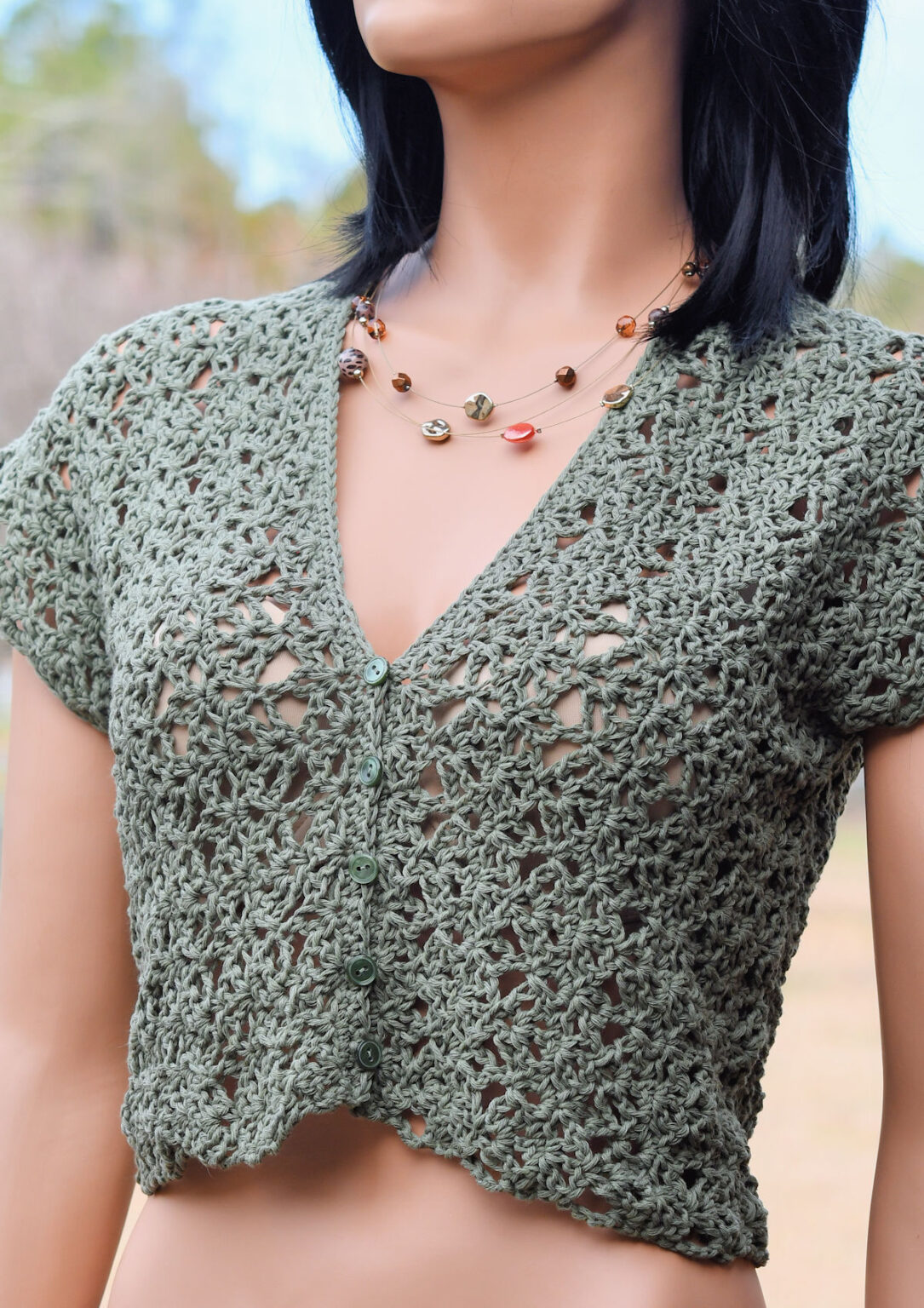 Easy Button Front Cardigan Free Crochet Pattern - Make It Crochet