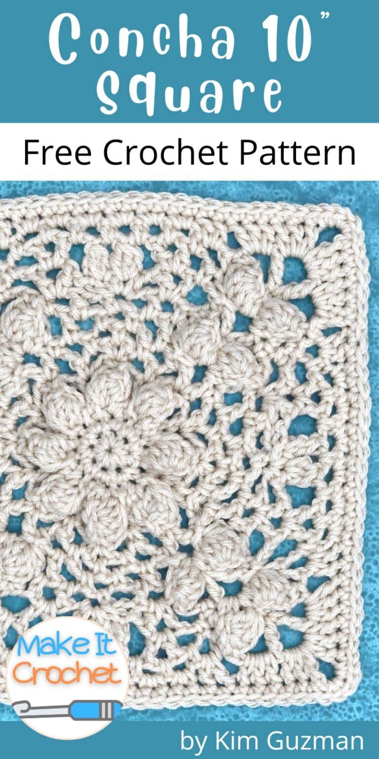Concha Cluster Crochet Square Free Pattern - Make It Crochet