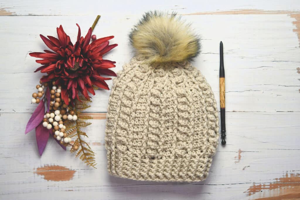 Popcorn Columns Hat Free Crochet Pattern - Make It Crochet