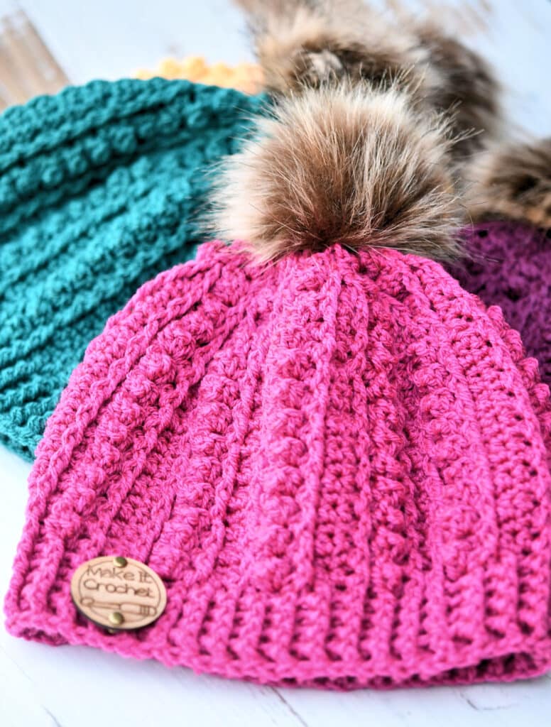 Popcorn Columns Hat Free Crochet Pattern - Make It Crochet
