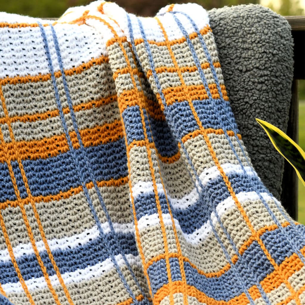 Plaid Tunisian Crochet Afghan Free Pattern - Make It Crochet