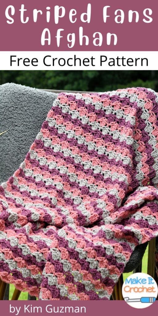 Striped Fans Afghan Throw Free Crochet Pattern - Make It Crochet